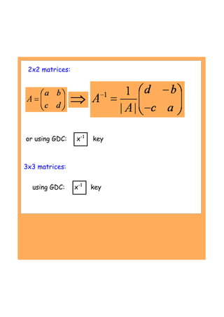 IB Maths SL Matrices | PDF