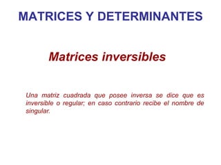 Matrices y determinantes | PPSX