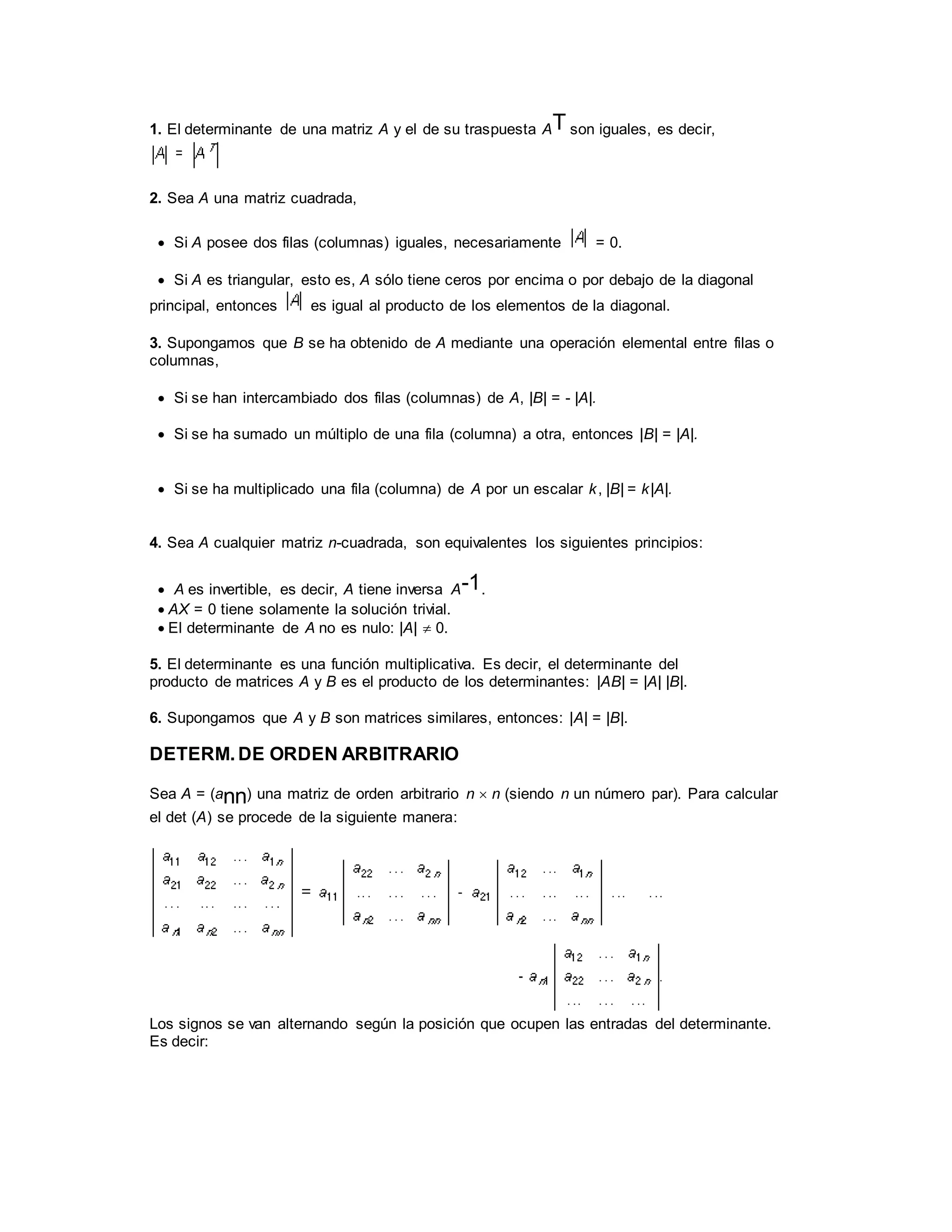 Matrices y determinantes | DOC