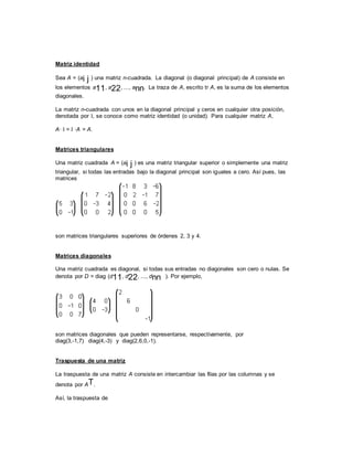 Matrices y determinantes | DOC
