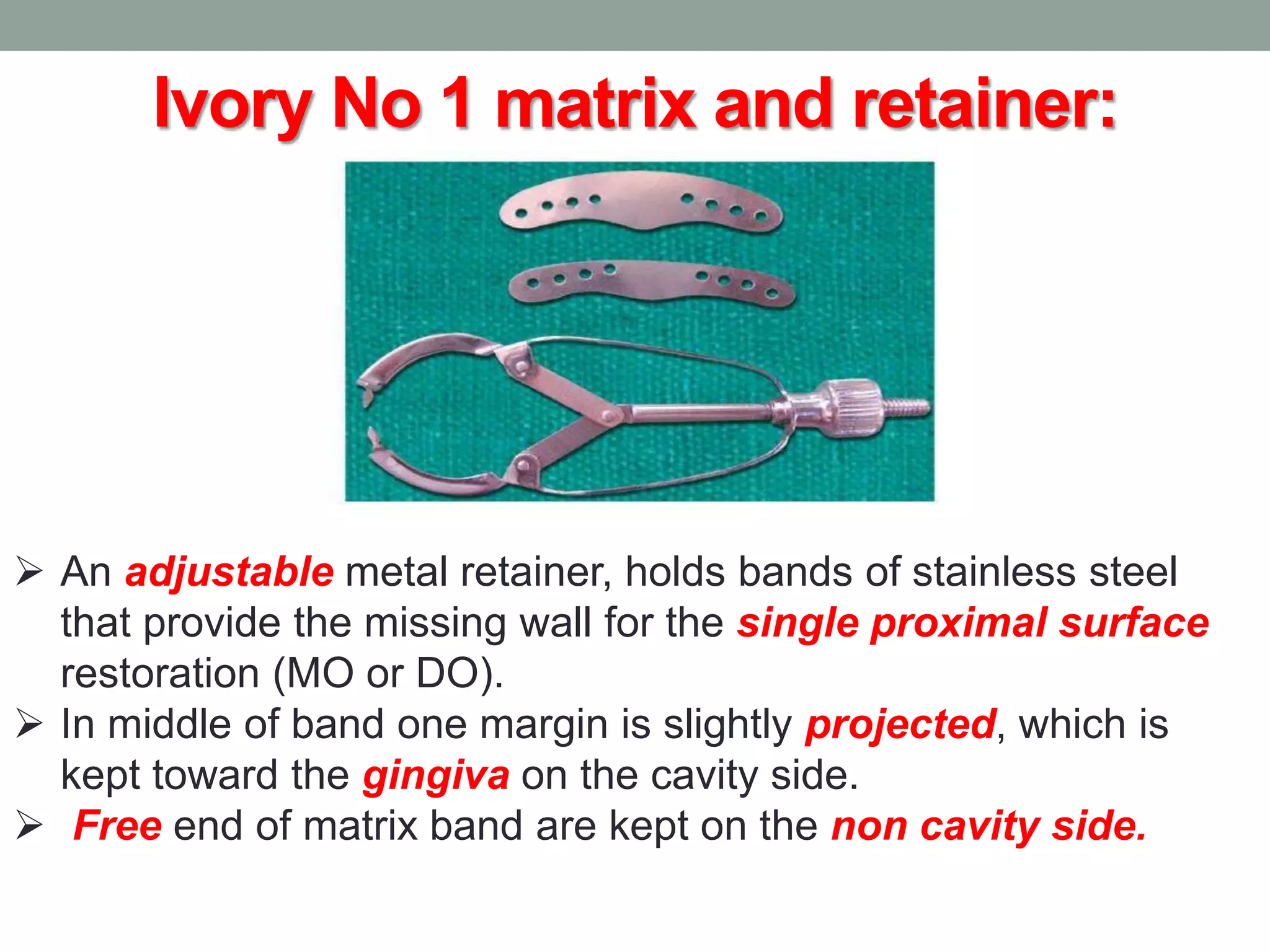 Matricing and tooth separation | PPTX