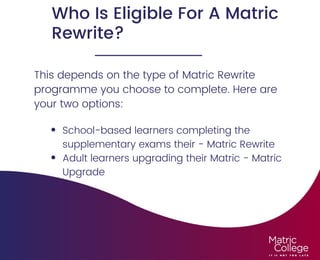Matric Rewrite | PPT