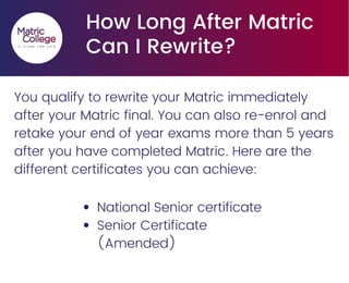 Matric Rewrite | PPT
