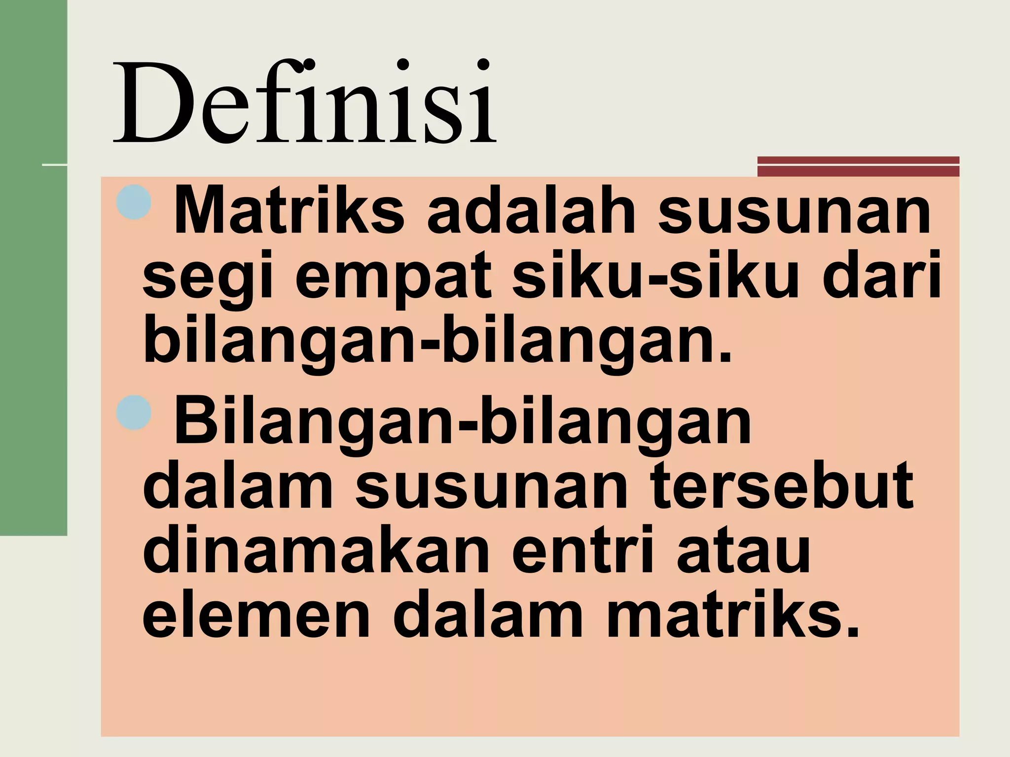 Matematika Teknik - Matriks | PPT
