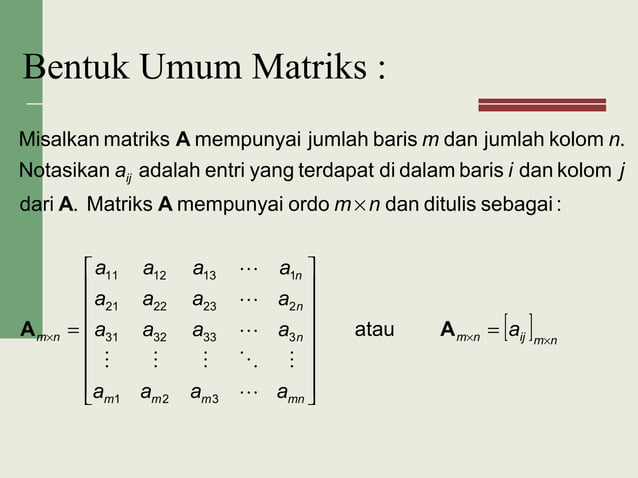 Matematika Teknik - Matriks | PPT