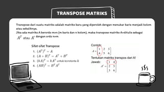 POWERPOINT MATRIKA DAN TRANSPOSE MATRIKS | PDF