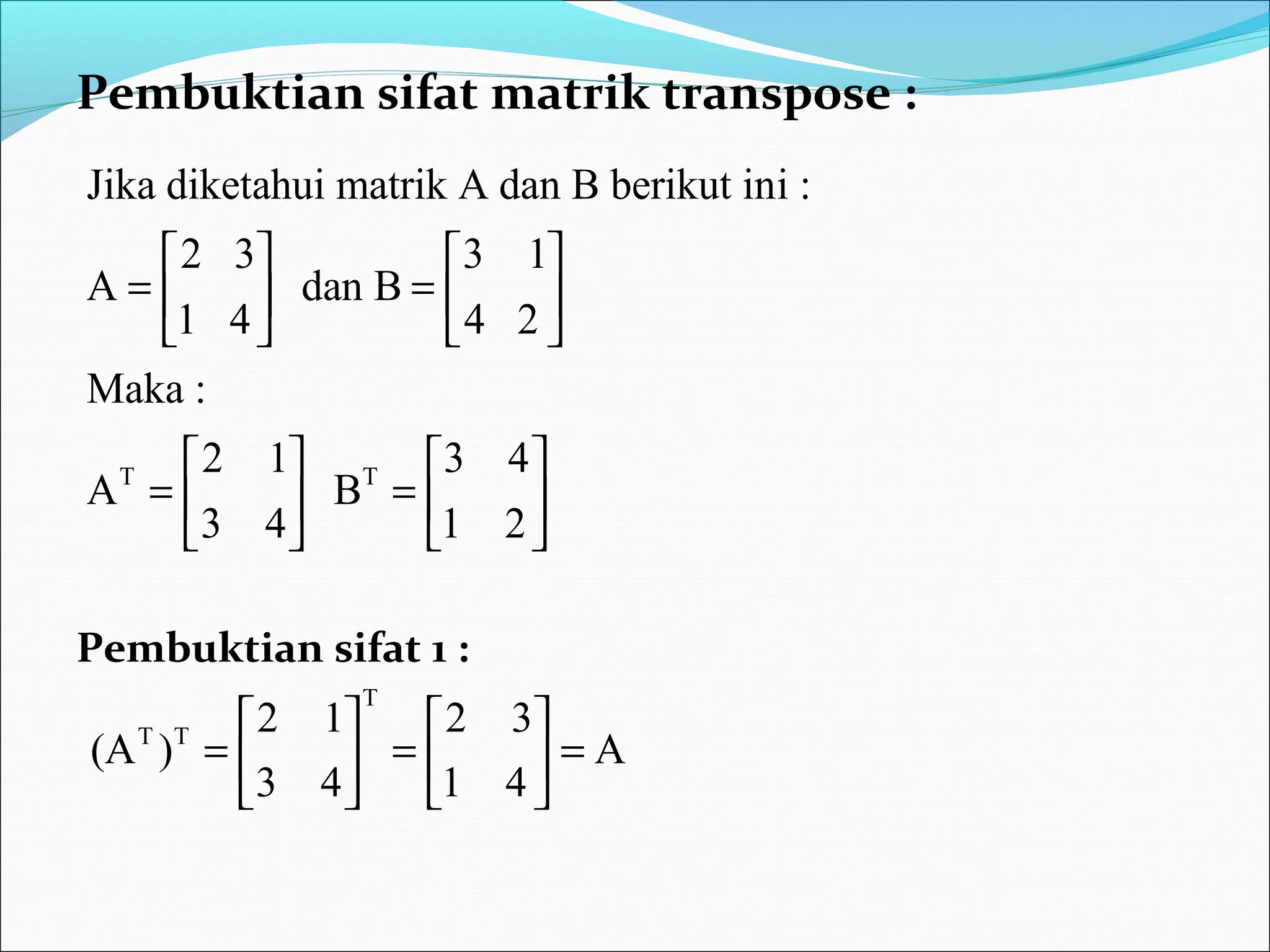 Matriks dan operasinya | PPT