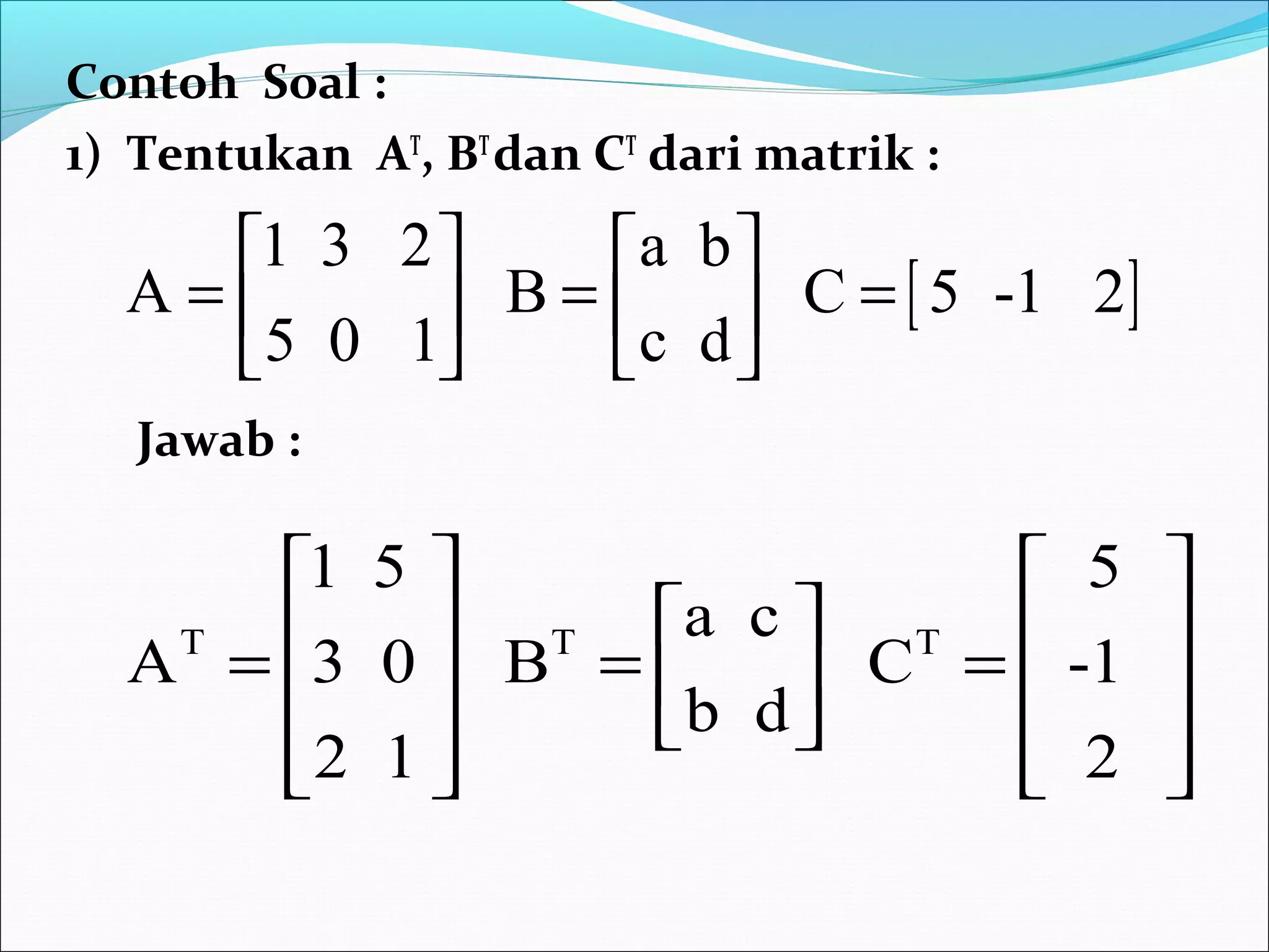 Matriks dan operasinya | PPT