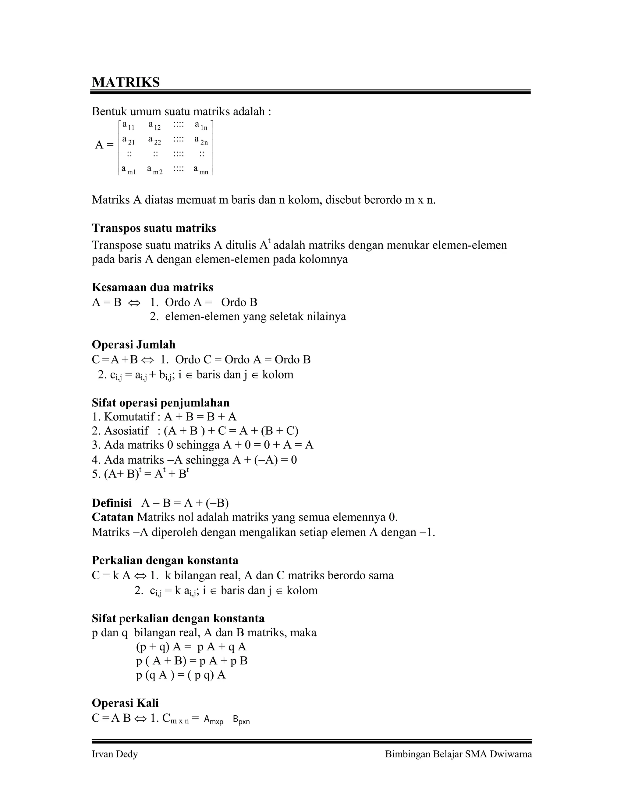Matriks | PDF
