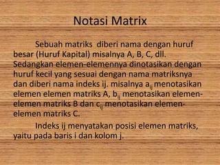 Matematika kelas x MATRIKS | PPTX
