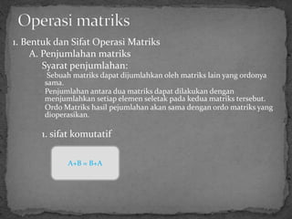 Unsur unsur Matriks | PPTX