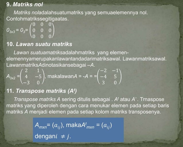 Matriks Kelas X | PPTX