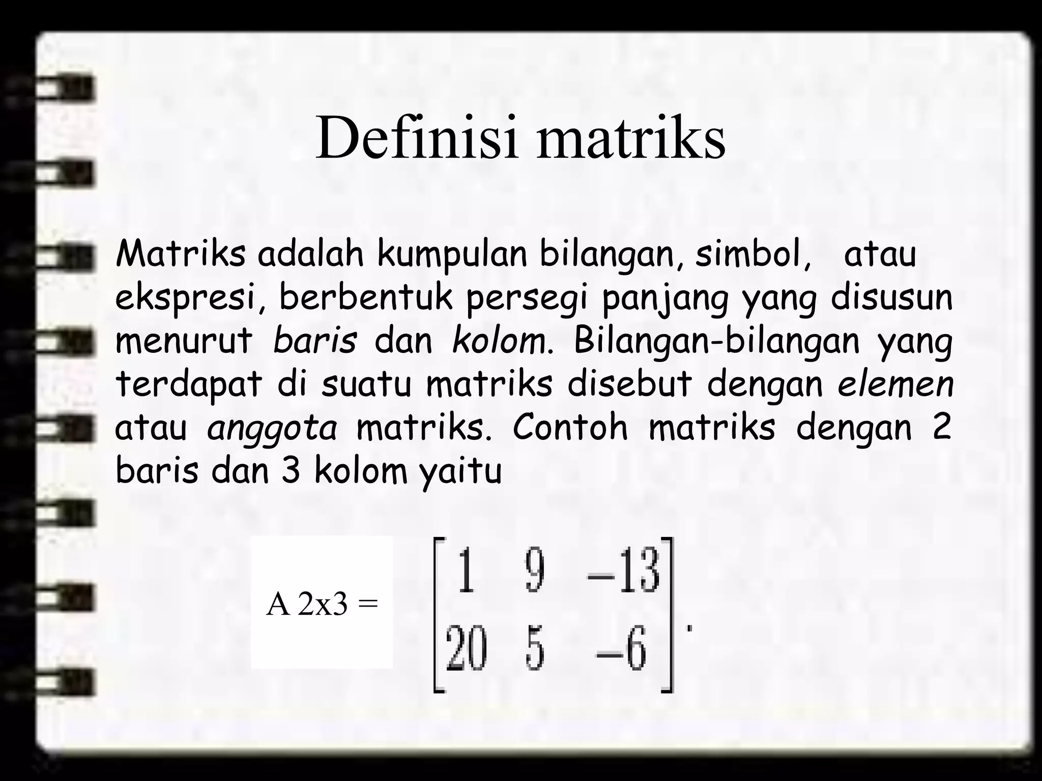 Matriks - Pembagian dan Penjumlahan | PPT
