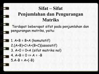 Matriks - Pembagian dan Penjumlahan | PPT