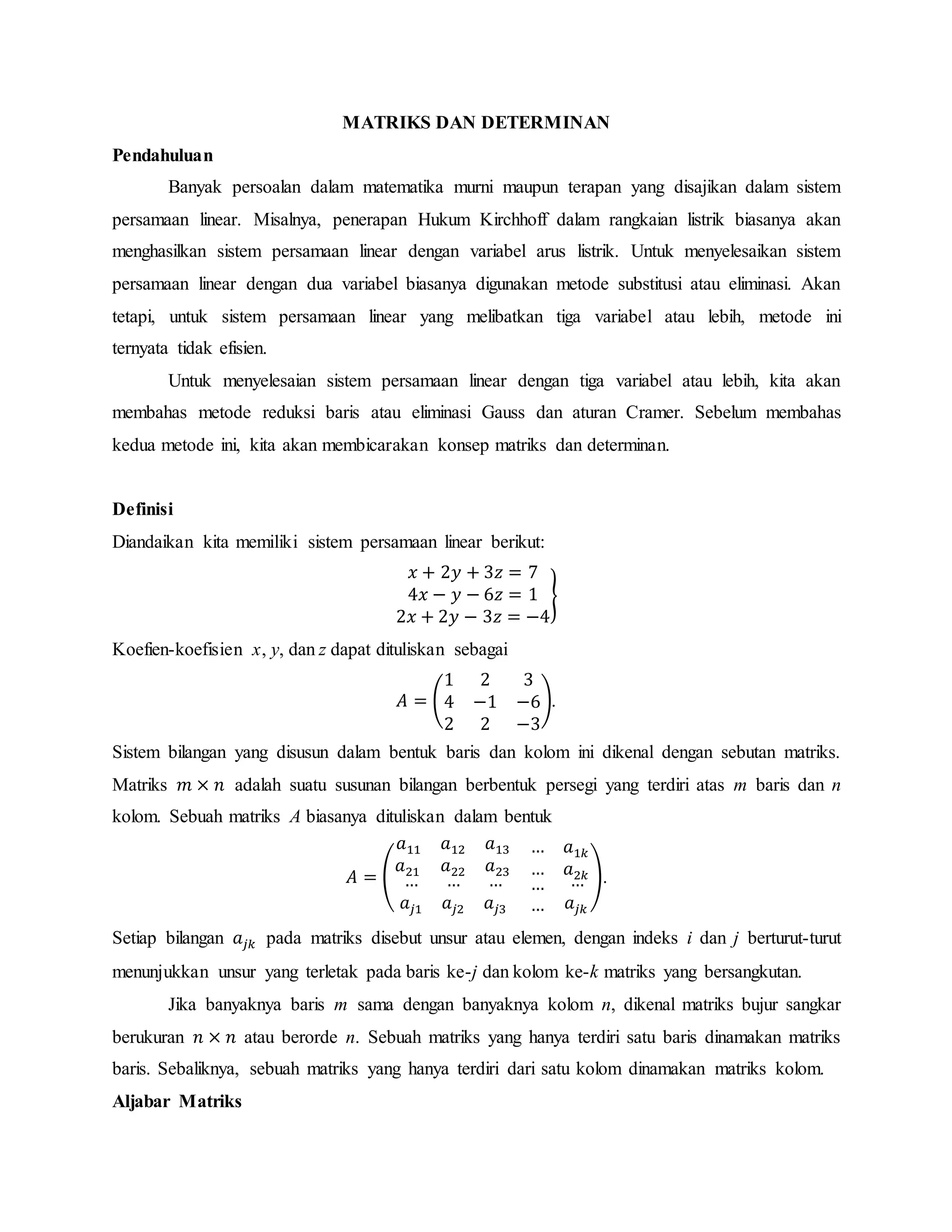 Matriks dan determinan | PDF