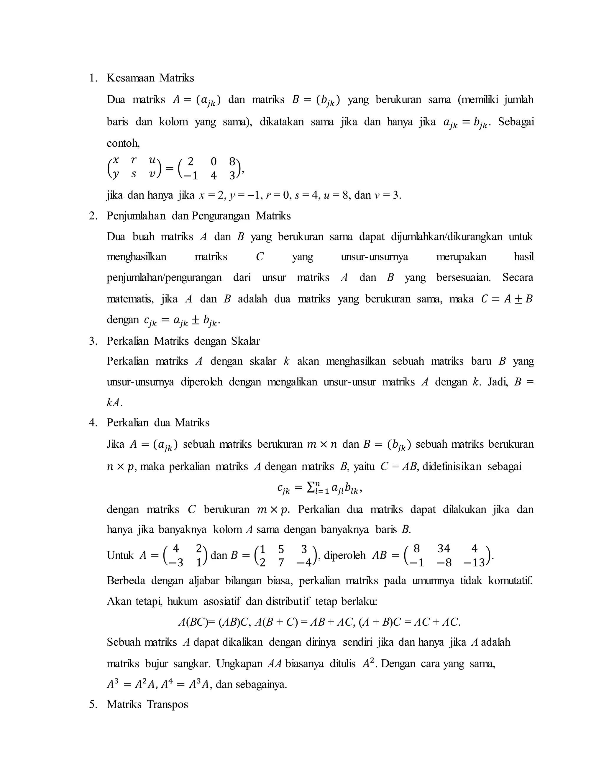 Matriks dan determinan | PDF