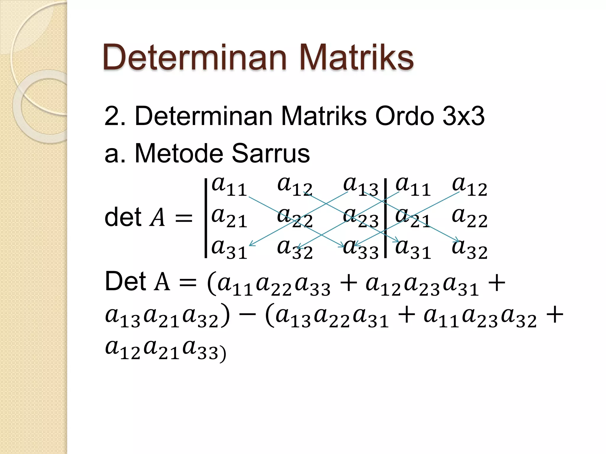 Determinan Matriks dan Invers Matriks | PPTX
