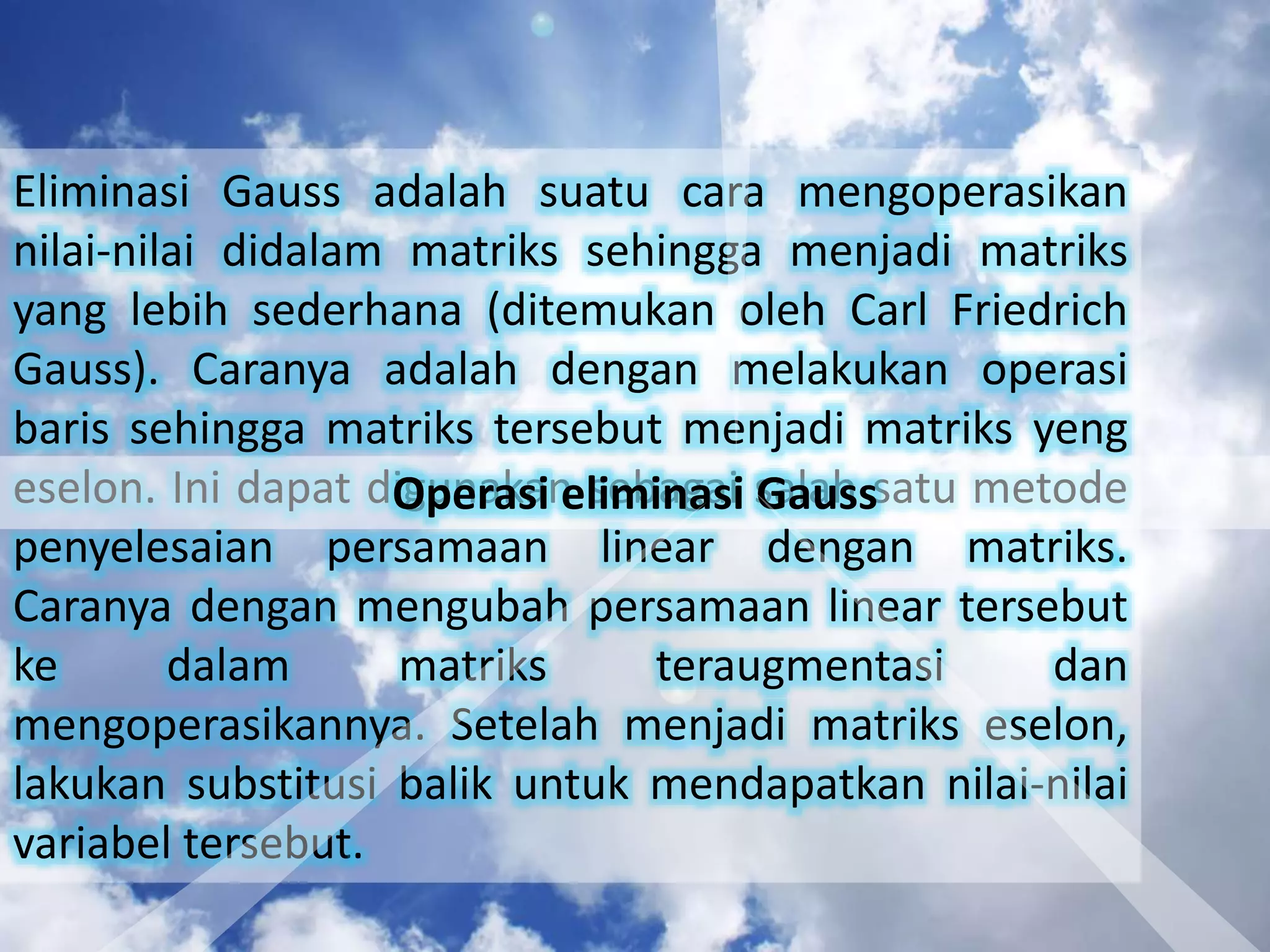 Matriks eselon baris dan eselon baris tereduksi | PPTX