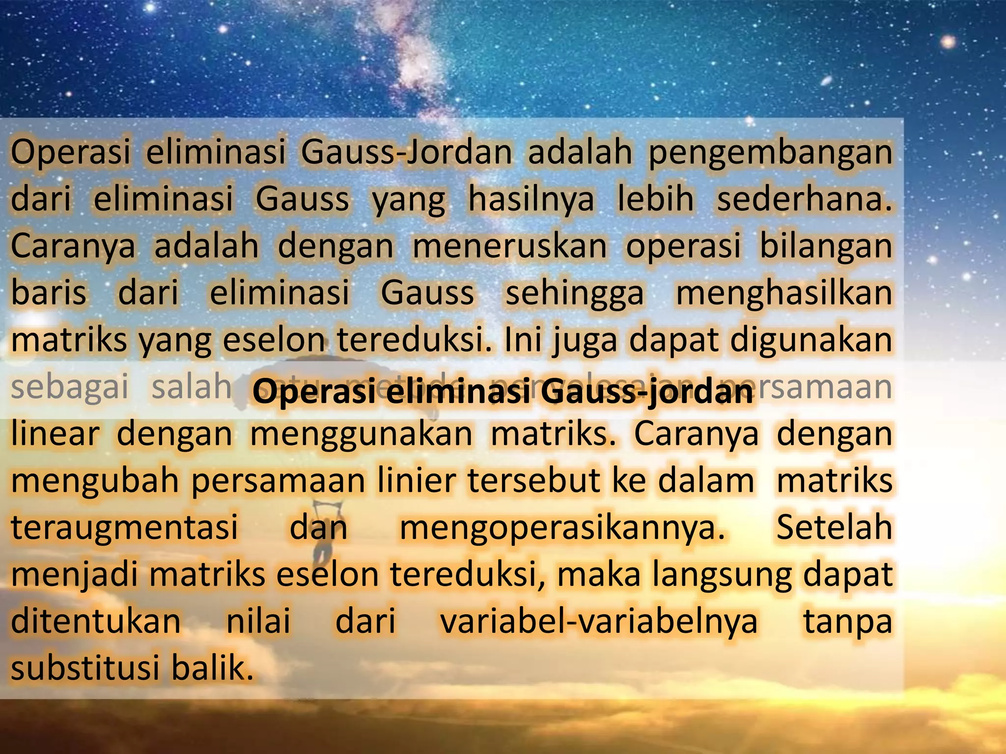 Matriks eselon baris dan eselon baris tereduksi | PPTX