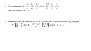 Materi Matriks SMA XI (Element, Operasi Matriks) | PPTX