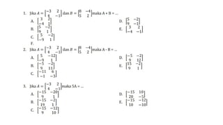 Materi Matriks SMA XI (Element, Operasi Matriks) | PPTX