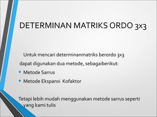 Matriks ordo 3x3 | PPT