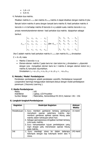 RPP Perkalian Matriks | PDF