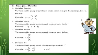 MATRIKS PPL.pptxMatriks adalah susunan bilangan yang disusun dalam bentuk persegi panjang ...