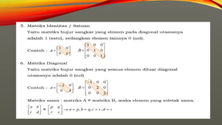 MATRIKS PPL.pptxMatriks adalah susunan bilangan yang disusun dalam bentuk persegi panjang ...