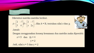 MATRIKS PPL.pptxMatriks adalah susunan bilangan yang disusun dalam bentuk persegi panjang ...