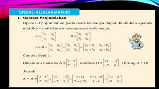 MATRIKS PPL.pptxMatriks adalah susunan bilangan yang disusun dalam bentuk persegi panjang ...