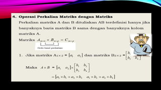 MATRIKS PPL.pptxMatriks adalah susunan bilangan yang disusun dalam bentuk persegi panjang ...