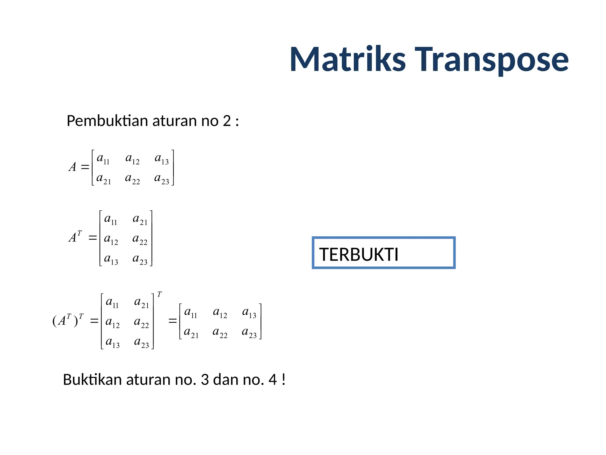 pengertian matriks, jenis matriks, ordo dan transpose matriks | PPTX