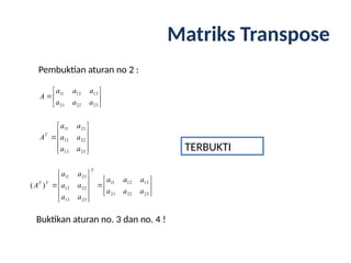 pengertian matriks, jenis matriks, ordo dan transpose matriks | PPTX