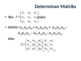 pengertian matriks, jenis matriks, ordo dan transpose matriks | PPTX