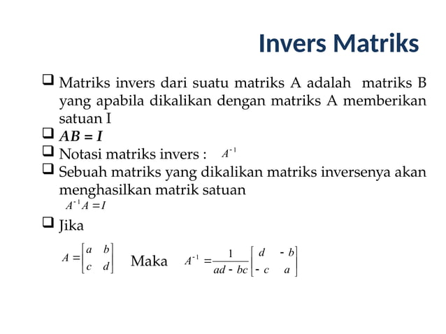 pengertian matriks, jenis matriks, ordo dan transpose matriks | PPTX