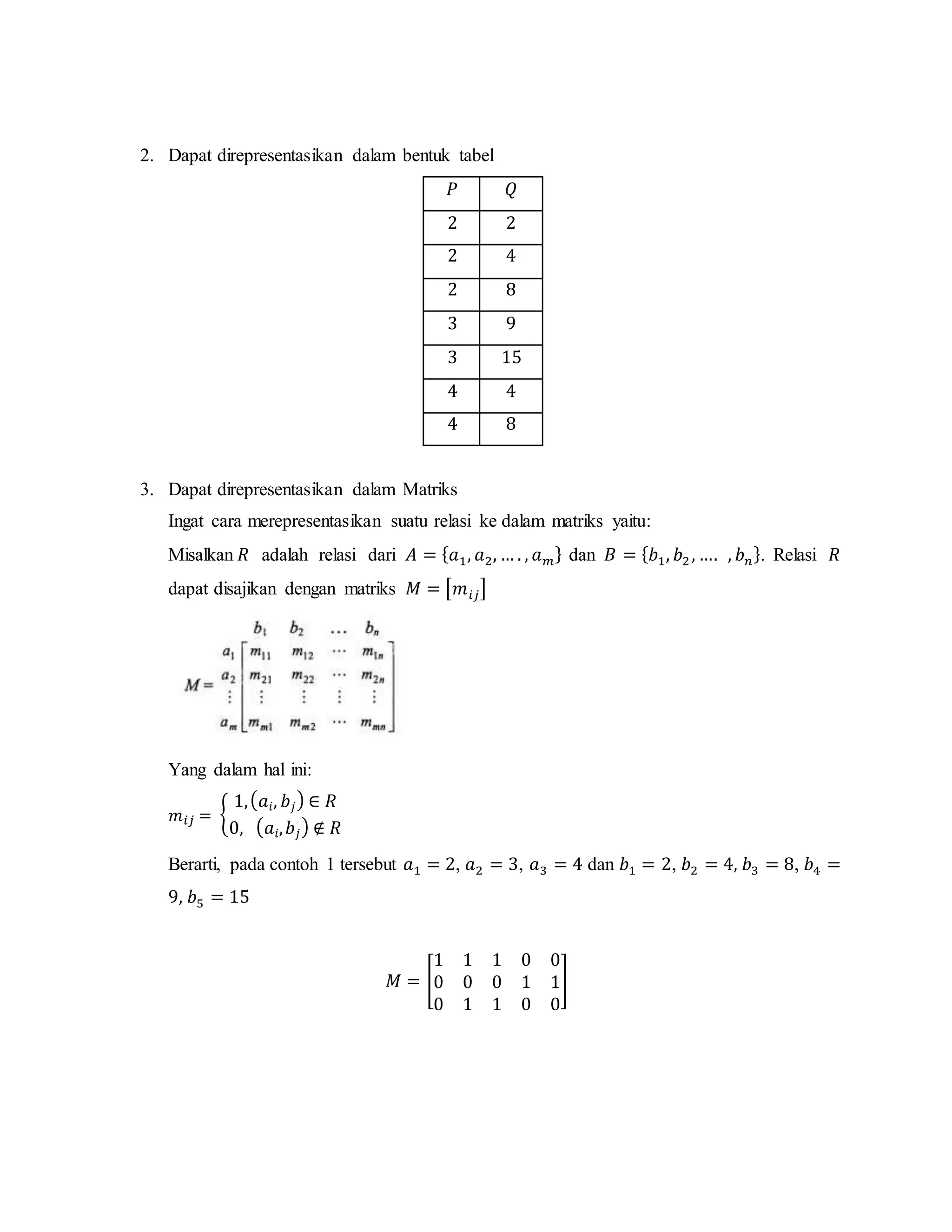 Matriks, relasi dan fungsi | DOCX