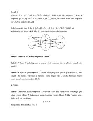 Matriks, relasi dan fungsi | DOCX