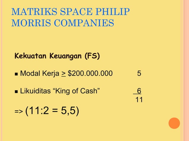 Matriks space philip morris | PPT