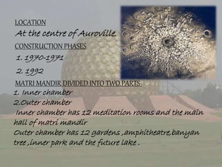 Matrimandir final | PPTX