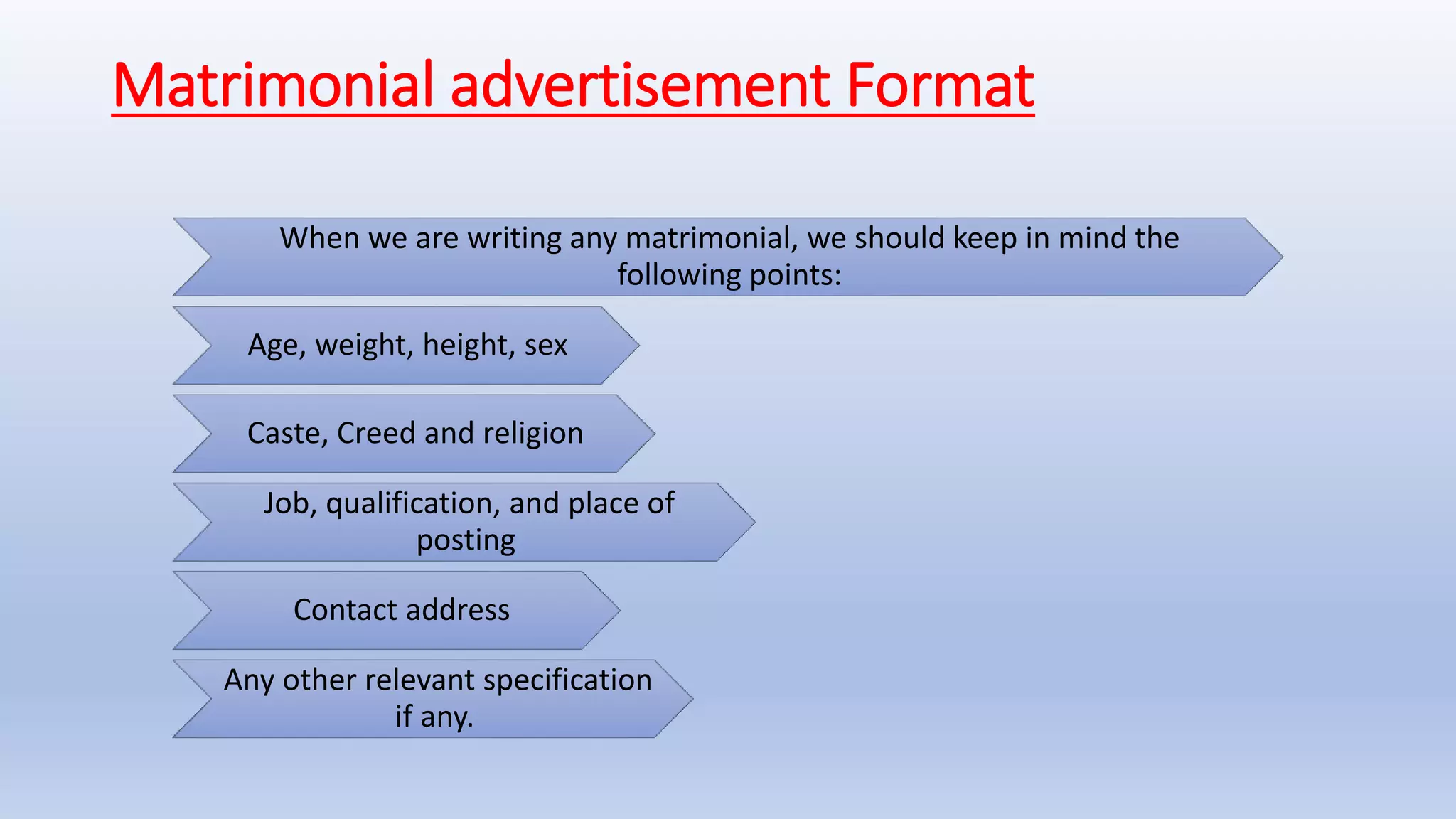 Matrimonial advertisement | PPTX