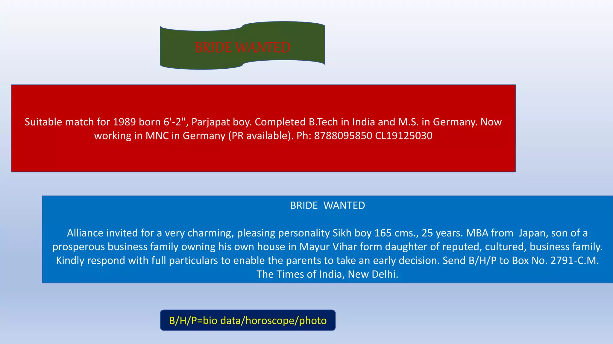 Matrimonial advertisement | PPTX