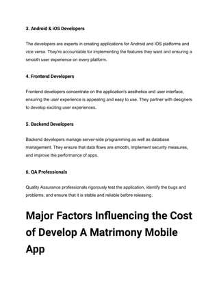Matrimonial Mobile App Development Features, Cost, Process and Team Structure for 2024.pdf ...