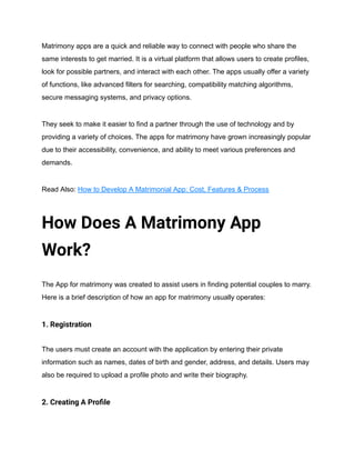 Matrimonial Mobile App Development Features, Cost, Process and Team Structure for 2024.pdf ...