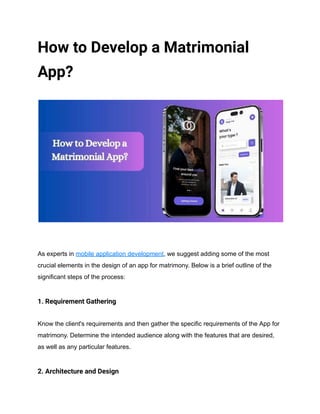 Matrimonial Mobile App Development Features, Cost, Process and Team Structure for 2024.pdf ...