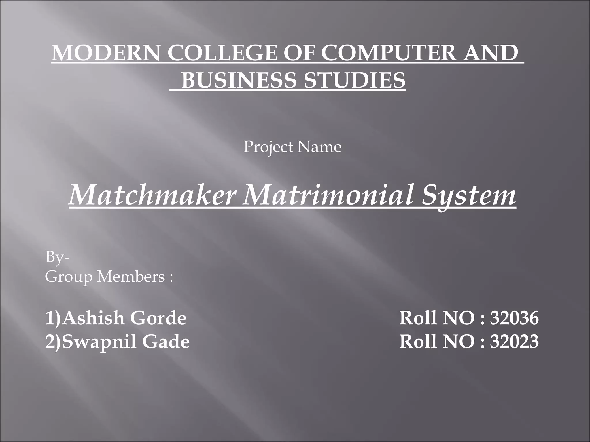 Matrimonial | PPT