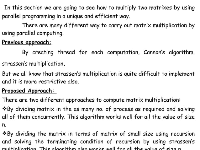 Matrix Multiplicationan Example Of Concurrent Programming Ppt