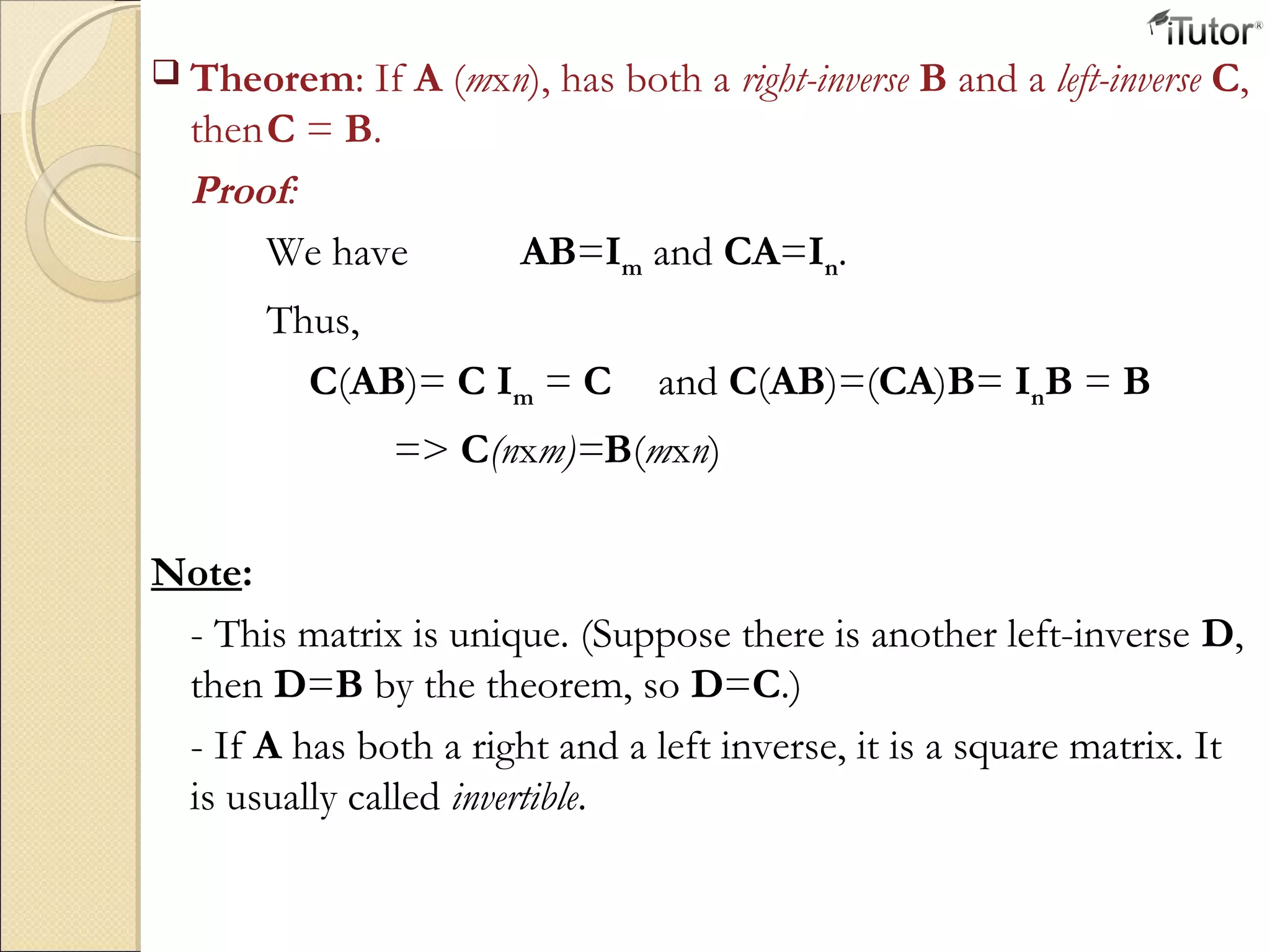 Linear Algebra and Matrix | PPT