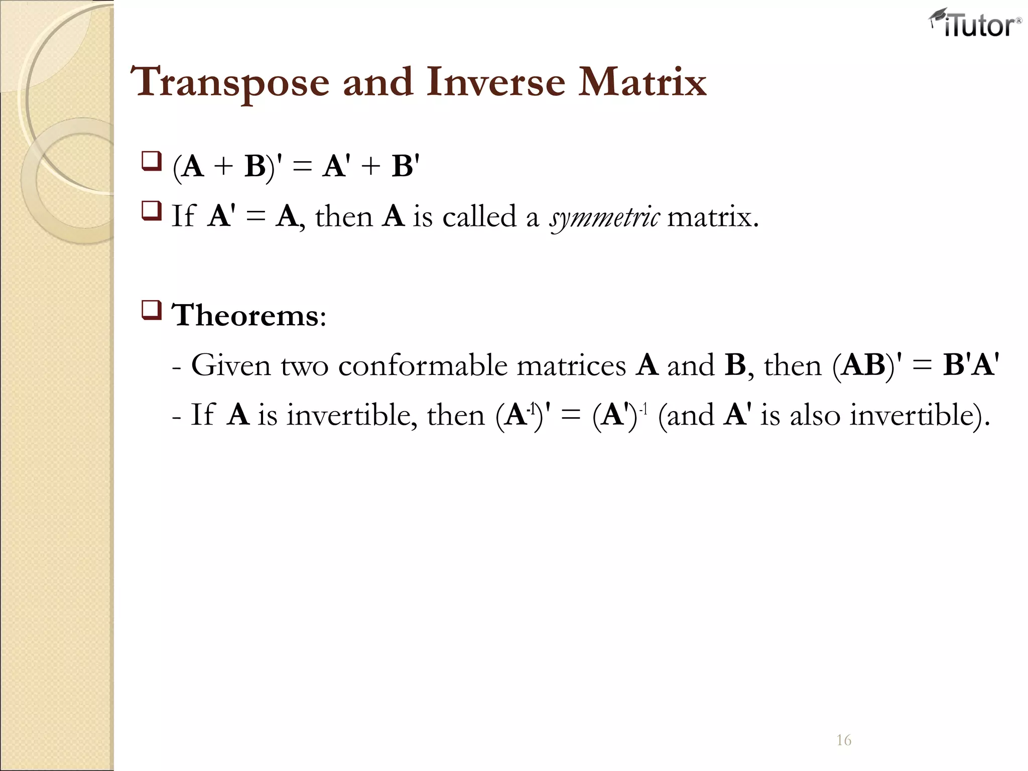 Linear Algebra and Matrix | PPT