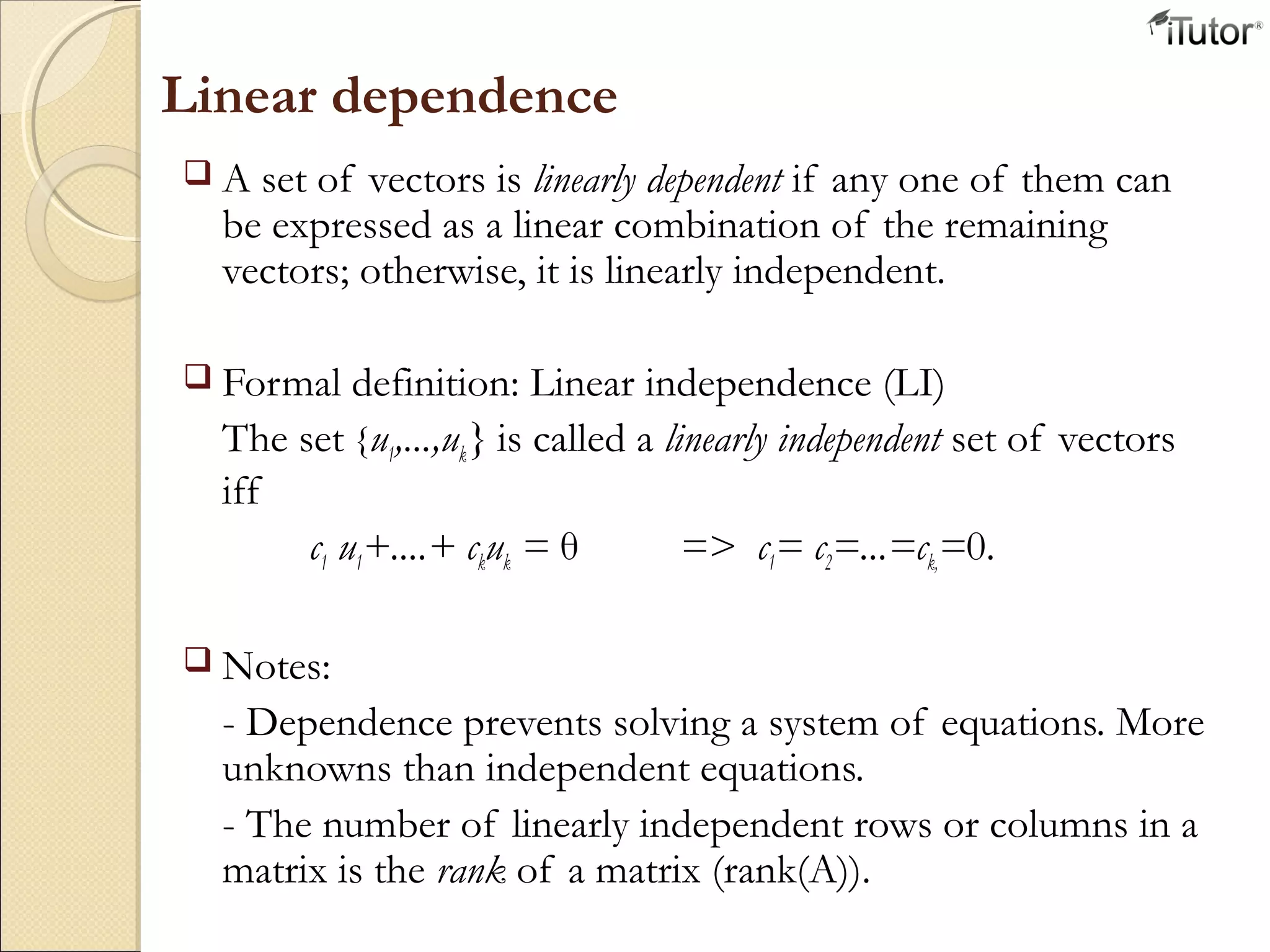 Linear Algebra and Matrix | PPT